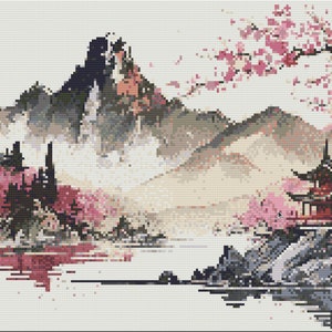 3 Japanese Art Cross Stitch Patterns Japanese Printable PDF - Etsy