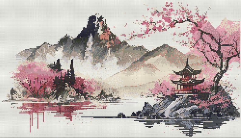 3 Japanese Art Cross Stitch Patterns Japanese Printable PDF - Etsy