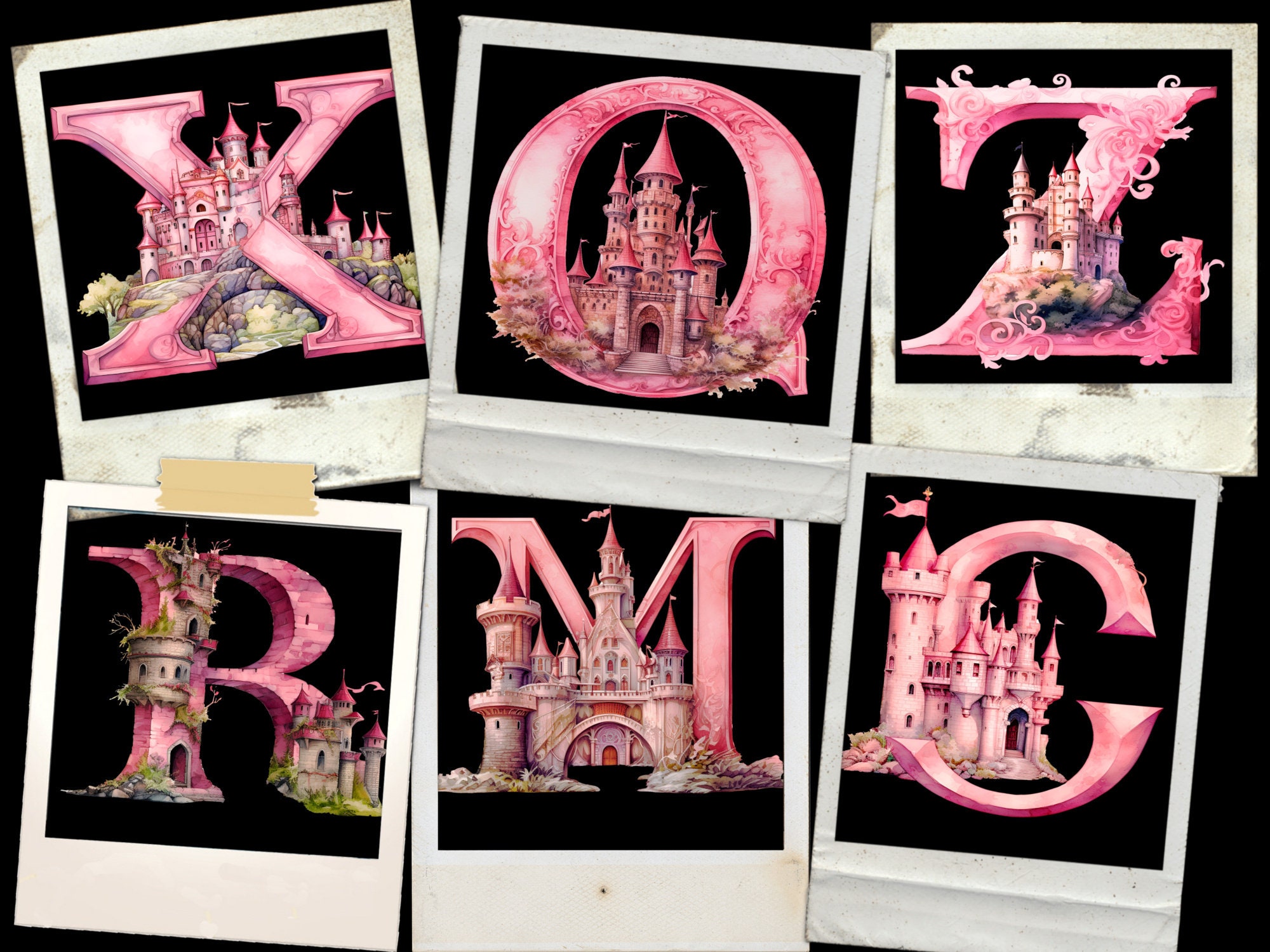 Pink Princess Castle Cross Stitch Alphabet, 27 Pink Palaces PDF ...