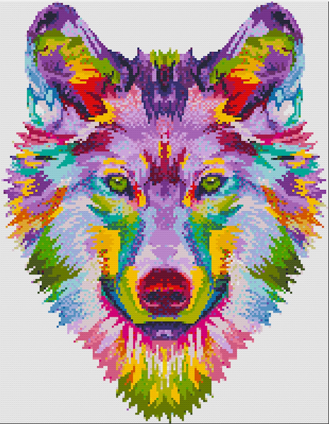Pop Art Wolf Cross Stitch Pattern Printable PDF Pattern - Etsy
