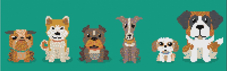 72 Mini Animals Dogs Stitch Patterns Printable Dogs Heads & | Etsy