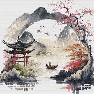 3 Japanese Art Cross Stitch Patterns Japanese Printable PDF - Etsy