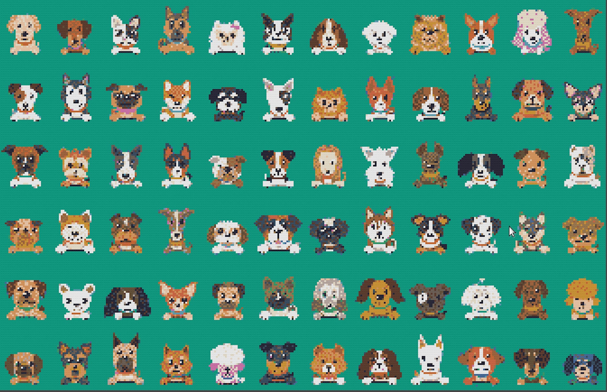 106 Mini Animals Cross Stitch Patterns, Printable PDF Patterns, 2 Kinds ...