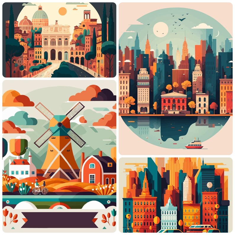 8 City Cross Stitch Patterns, Printable PDF Patterns, New York, London ...