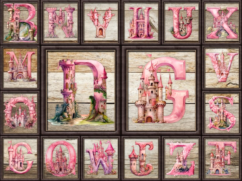 Pink Princess Castle Cross Stitch Alphabet, 27 Pink Palaces PDF ...