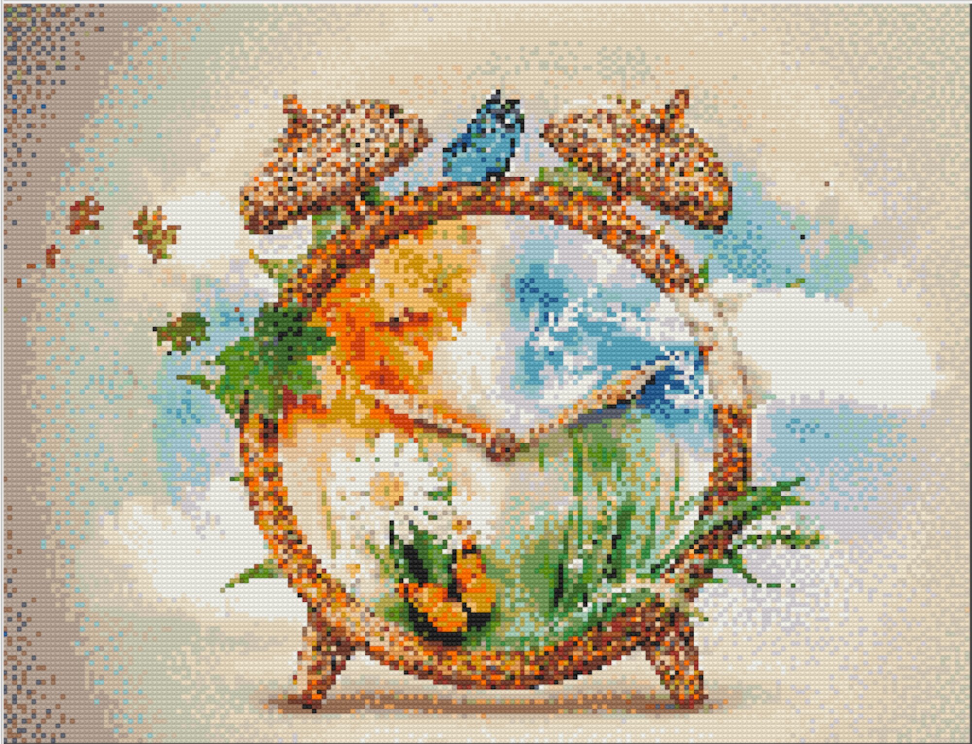 4 Seasons Clock Cross Stitch Pattern Watercolor PDF Pattern - Etsy