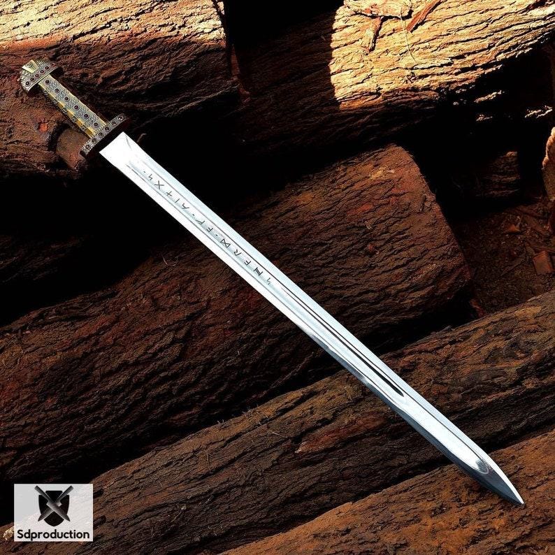 King Ragnar Lothbrok Viking Sword, Handcrafted Norse Replica Nordic ...