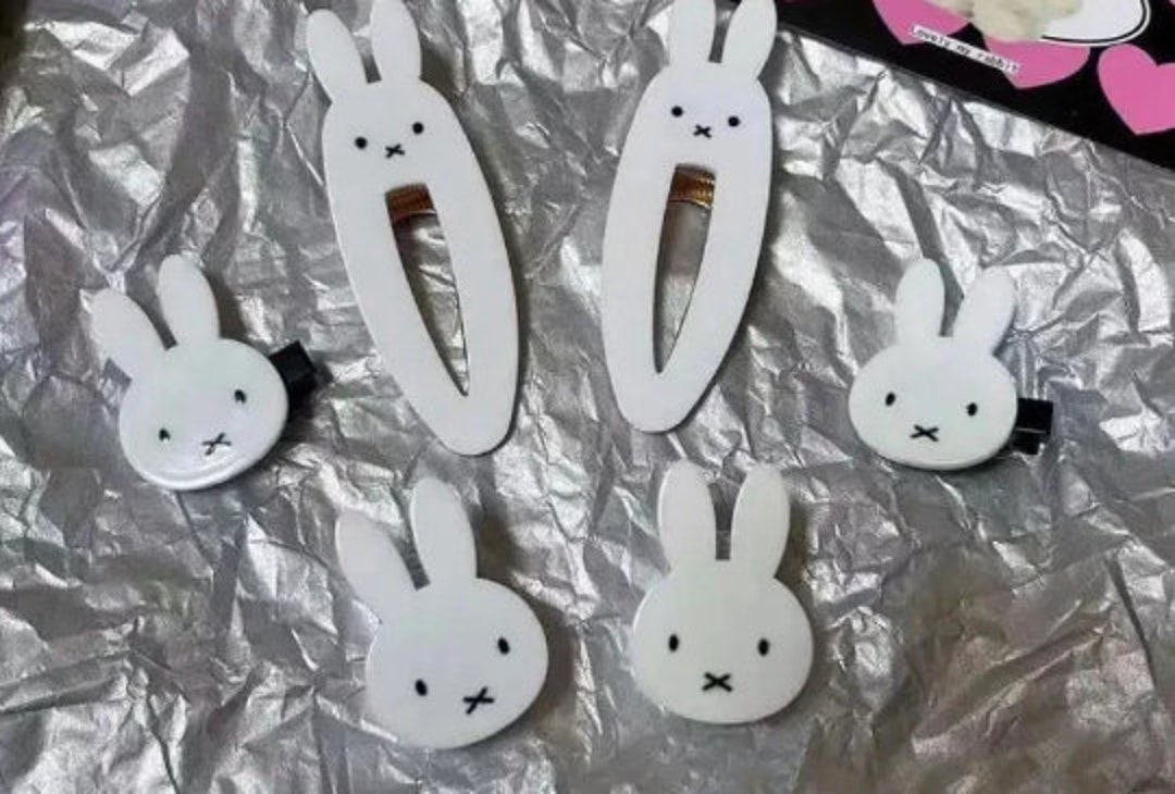 Miffy Bunny White Hair Clips 2x - Etsy UK