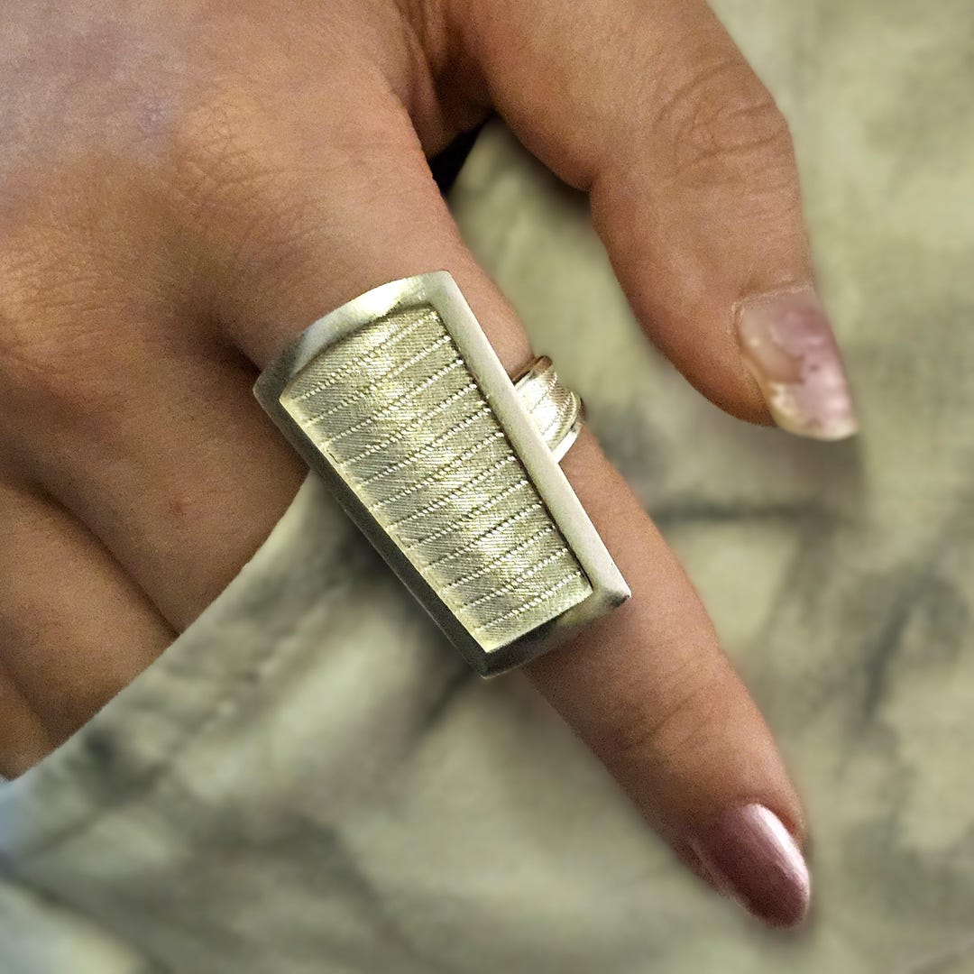 Handknitted Silver Ring, Christmas Gift, Anniversary Gift, Stylish ...