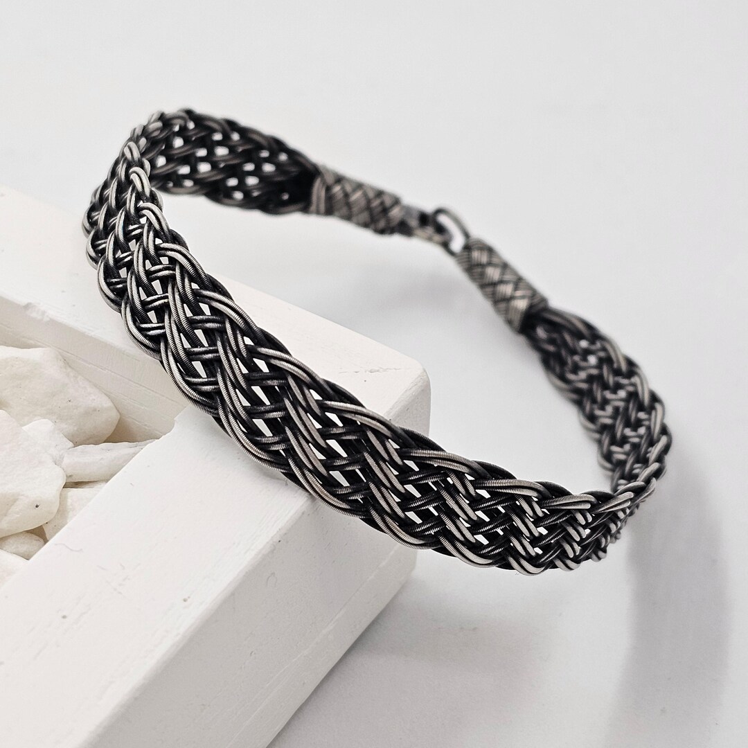 Mens 999K Bracelet, Handmade Mens Bracelet, Boyfriend Gift, Mens Silver ...