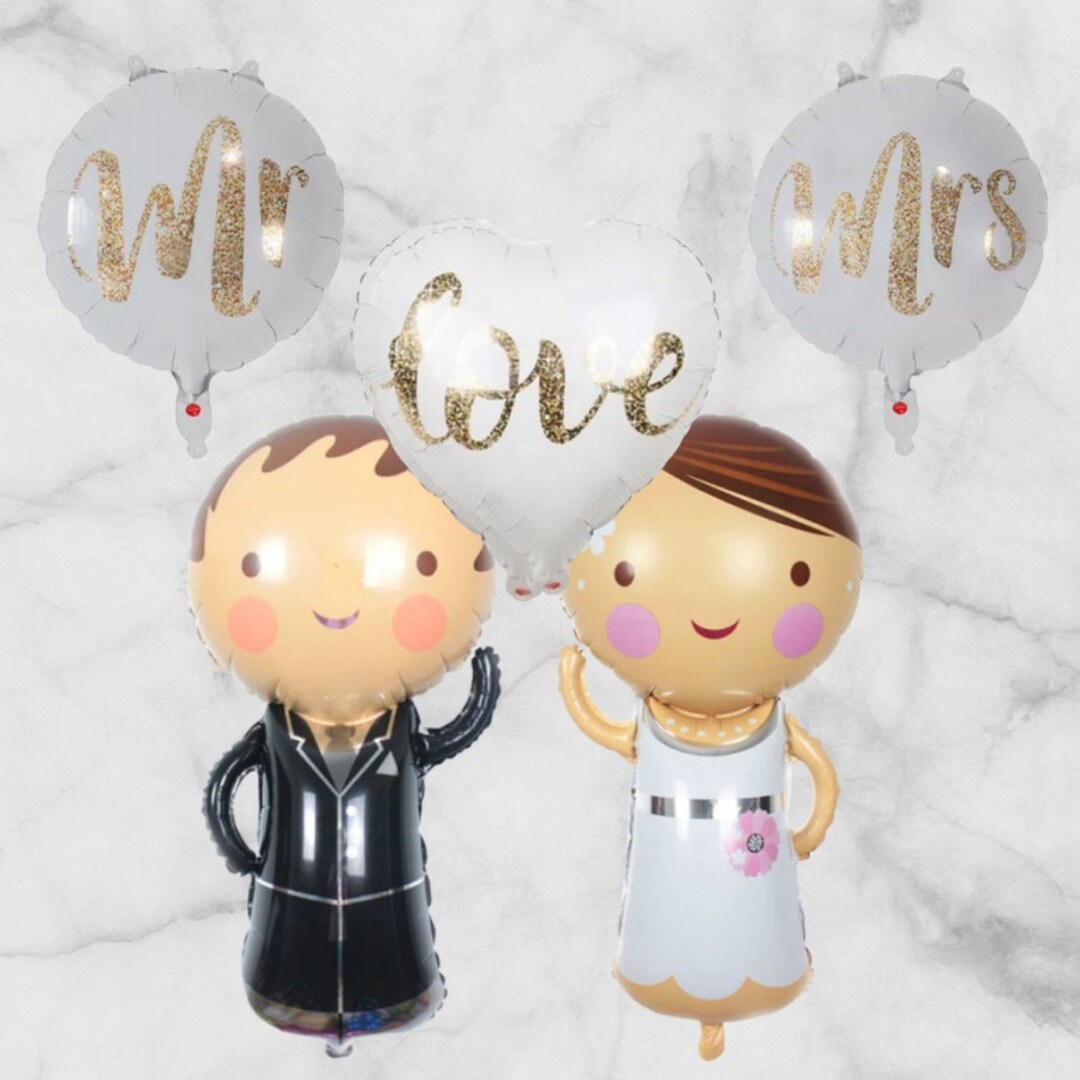 Married Couple | Bridal Couple | Giant Balloons | Mr & Mrs | Gift ...