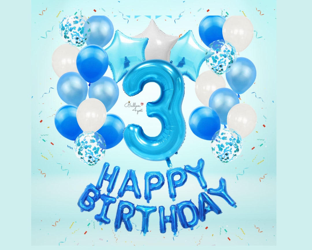 37 Balloon Decoration Set Happy Birthday Balloon With XXL Numbers ...