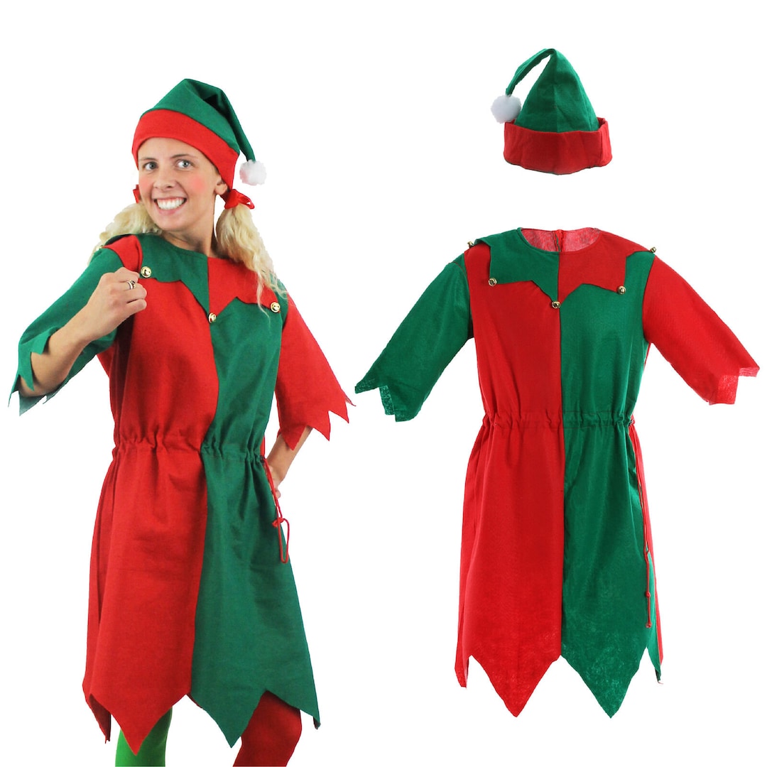 Ladies Elf Costume Christmas Fancy Dress Santa's Helper - Etsy