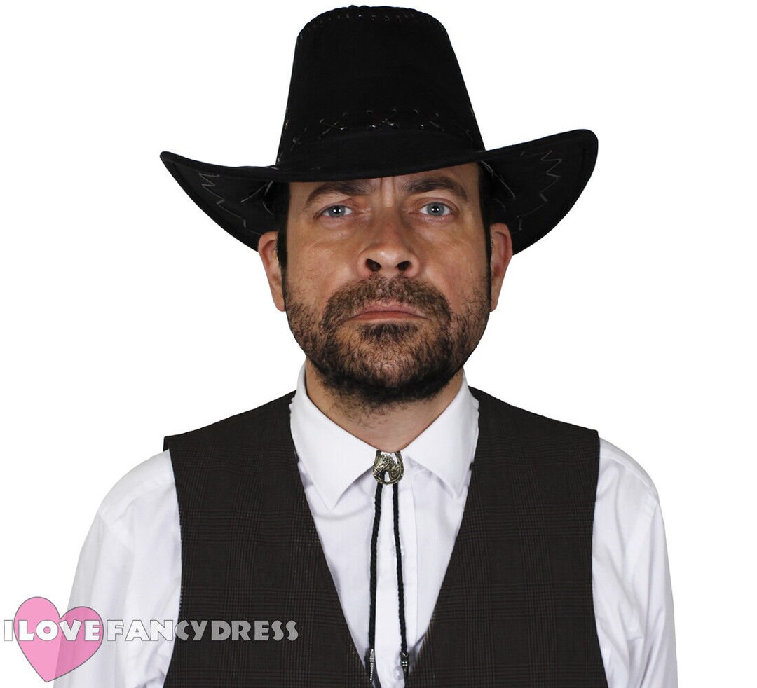 Western Bootlace Tie Cowboy Sheriff Wild West Fancy Dress Neck ...