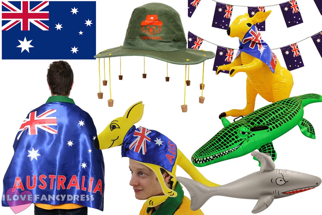 Australia Day Party Fancy Dress Hat Flag Bunting Inflatables Choose ...