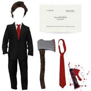 Mens Patrick Bateman Costume American Psycho Halloween Fancy Dress ...