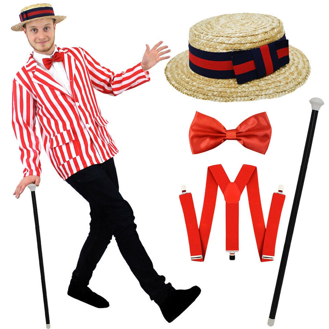 Mens Edwardian Costume Blazer Old England Fancy Dress Barbershop ...