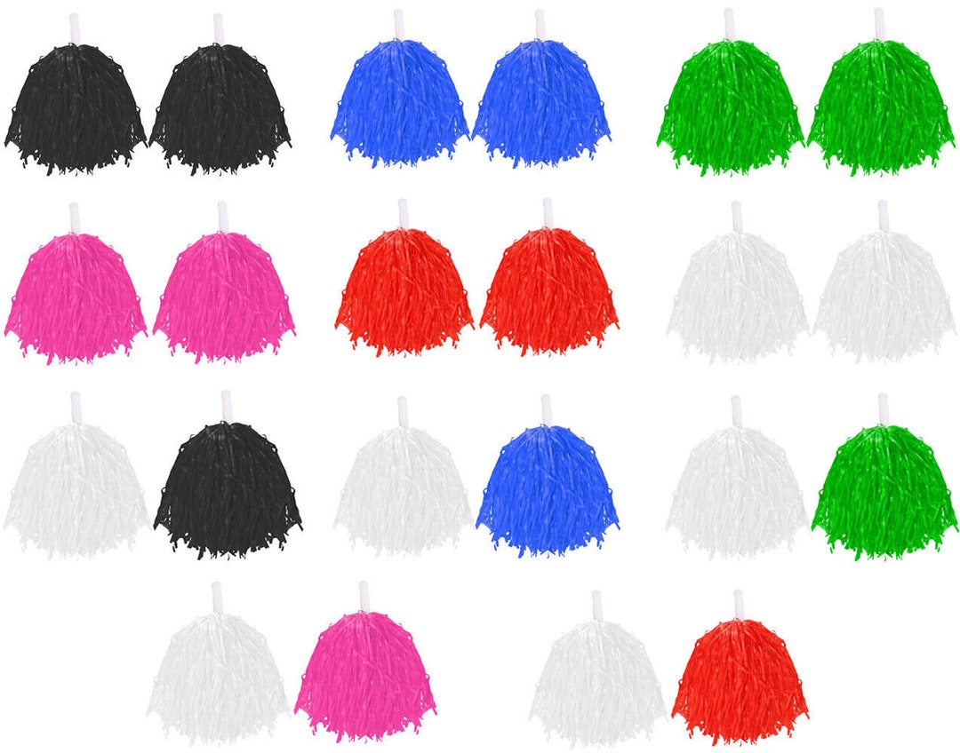 24 X Pairs of Pom Poms Cheerleader Fancy Dress Accessory Dance Group ...