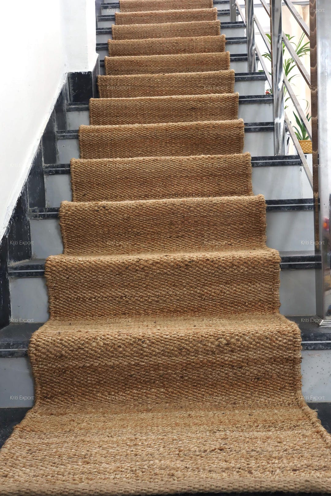 Custom Natural Jute Stair Runner | Handmade Hemp Rug for Stairs ...