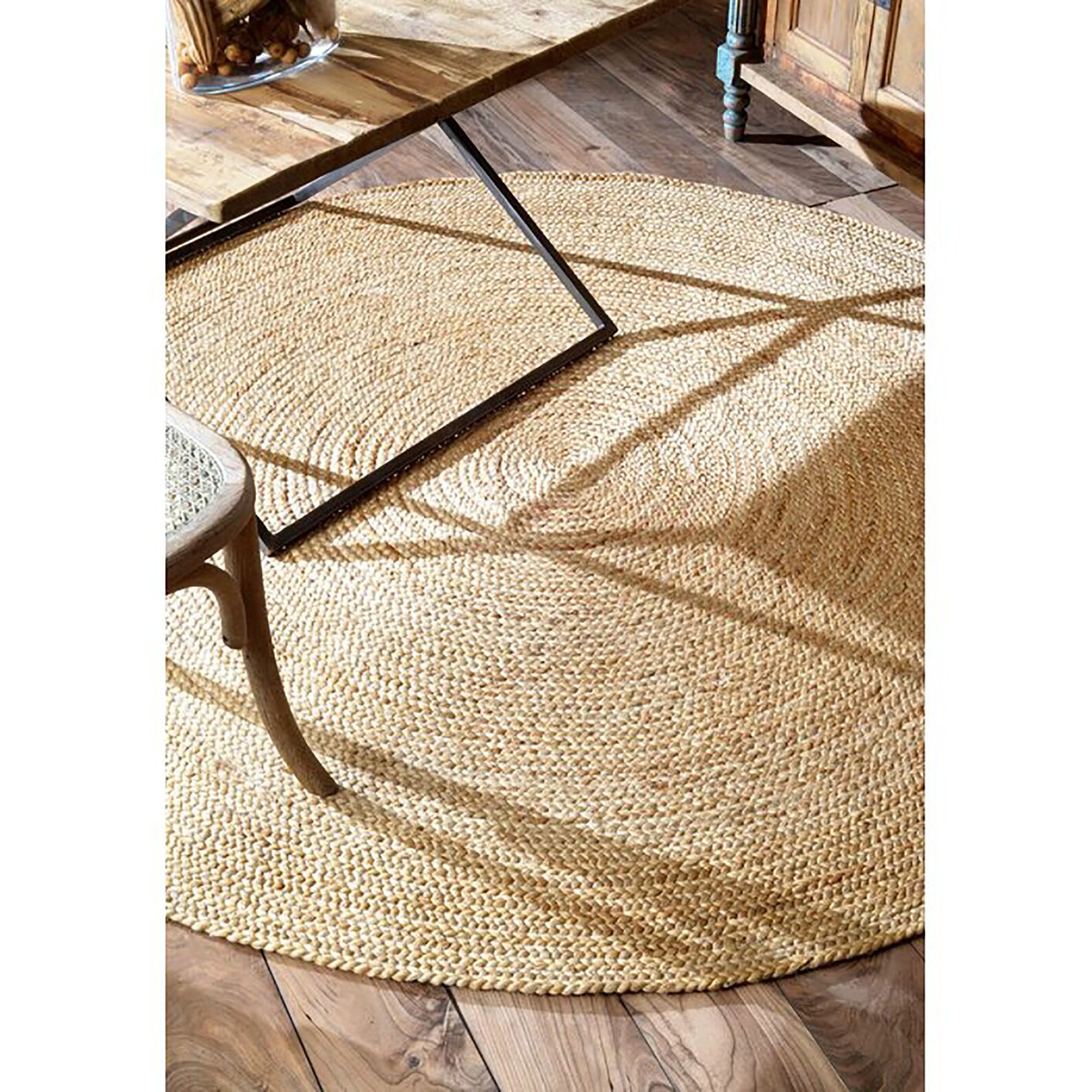 Hand-braided Natural Round Jute Rug Custom Size Jute Round | Etsy