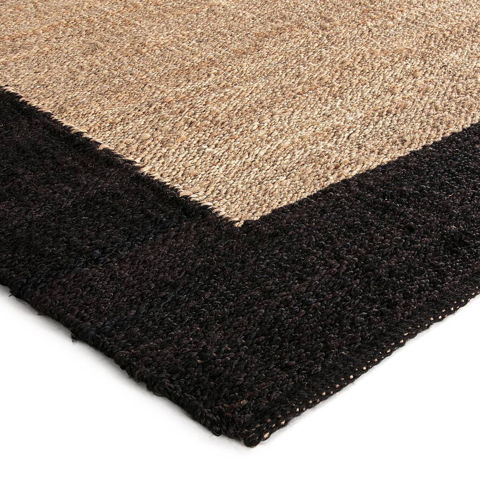 Black Border Hemp Jute Rug Large Jute Area Rug - Etsy