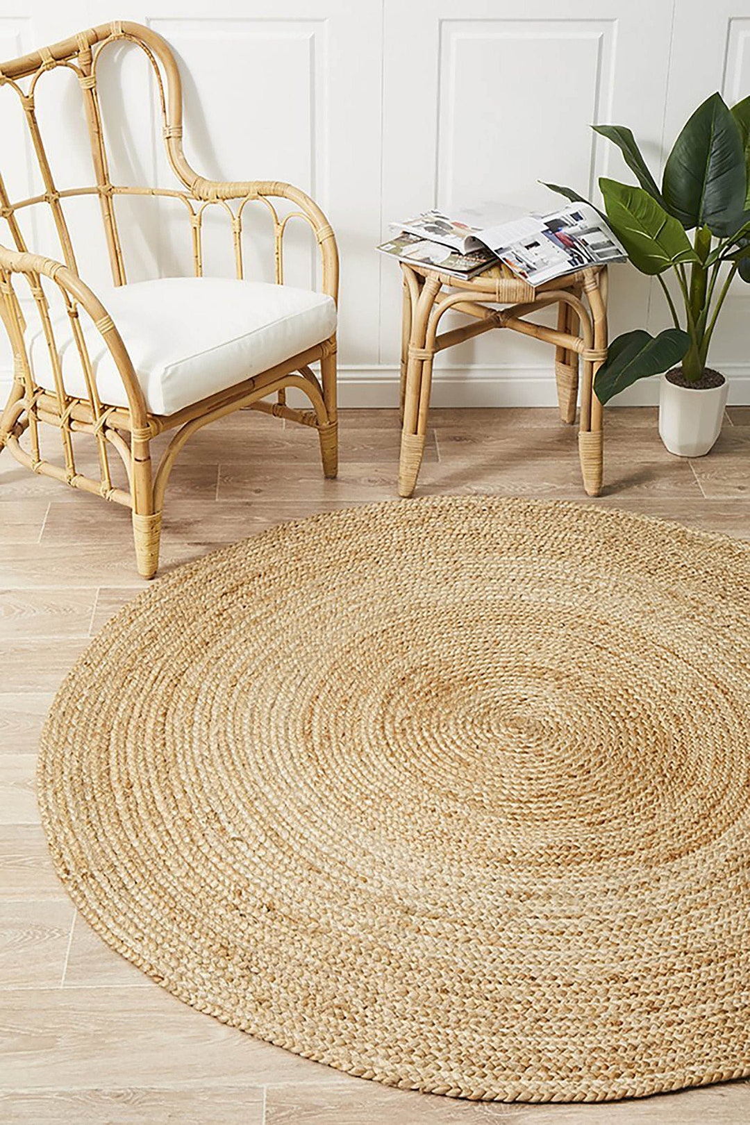 Hand-braided Natural Round Jute Rug Custom Size Jute Round Rug - Etsy