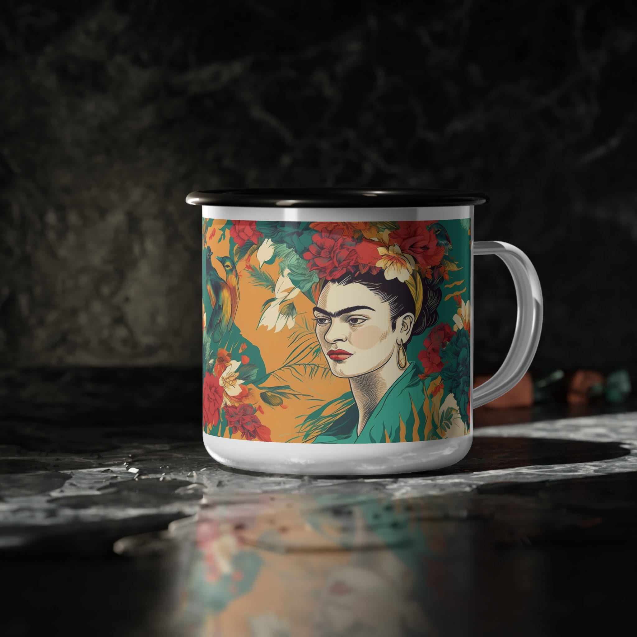 Frida Kahlo Art Enamel Camp Cup - Etsy