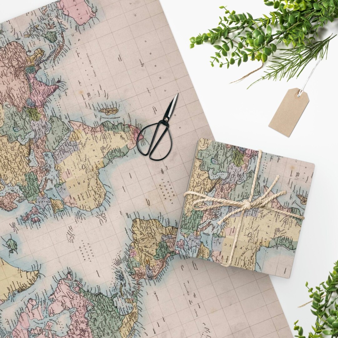 Vintage Map Wrapping Paper - Etsy