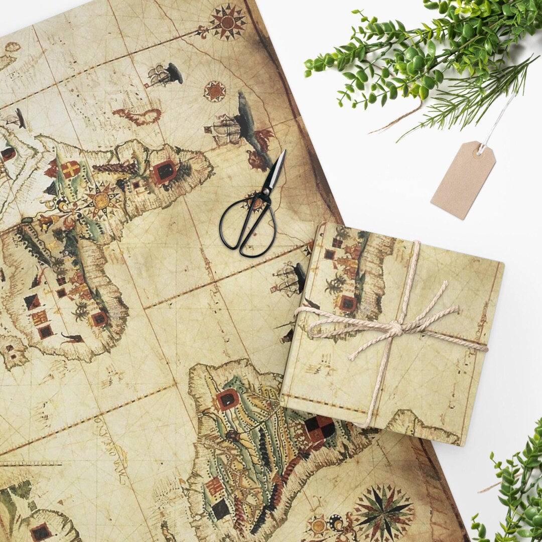 Antique Maritime Map Wrapping Paper - Etsy