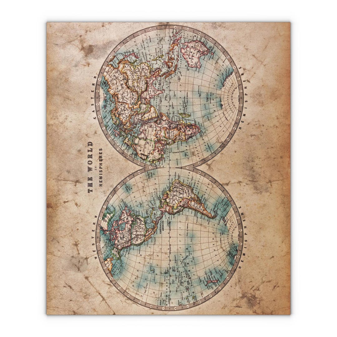 Vintage World Map Gift Wrapping Paper, Eco-friendly Gift Wrap Sheets ...