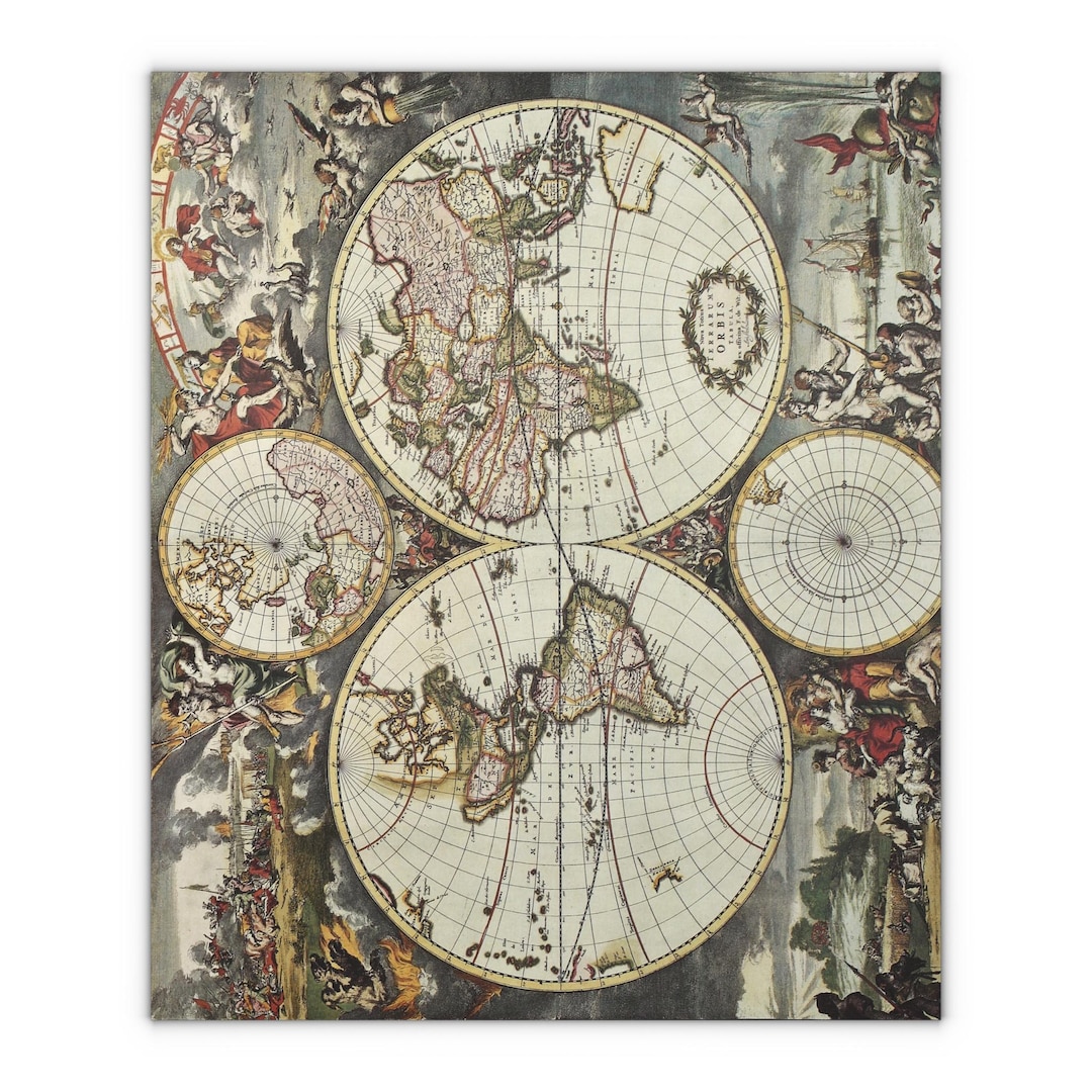 Vintage World Map Wrapping Paper Sheets, Ideal for Travel Enthusiasts ...
