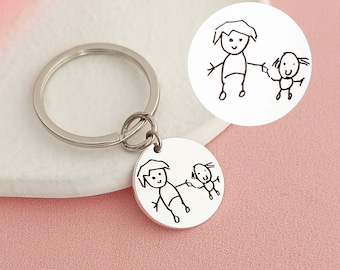 Kids Drawing Keyring - Etsy