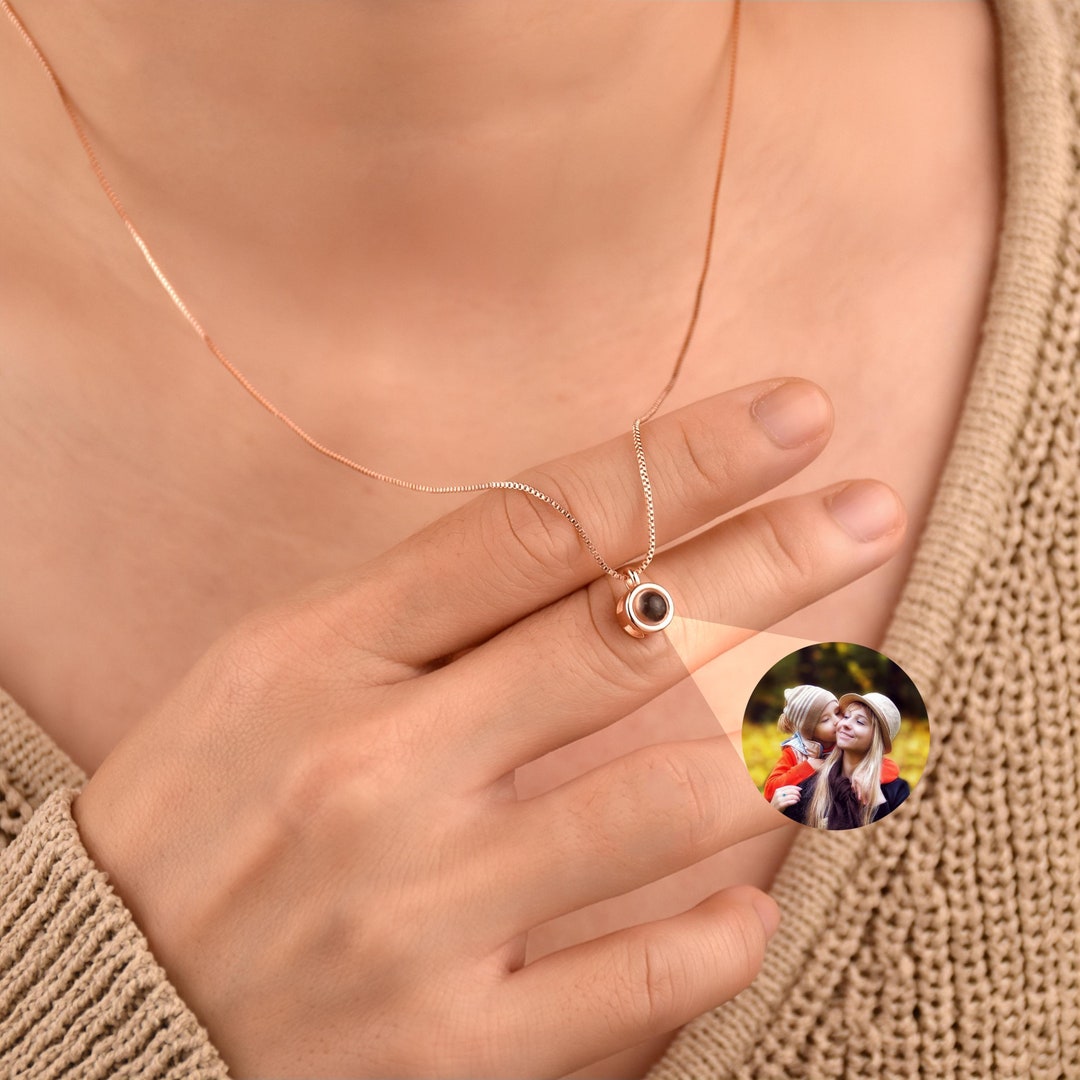 Personalized Minimalist Projection Necklace • Custom Photo Necklace ...