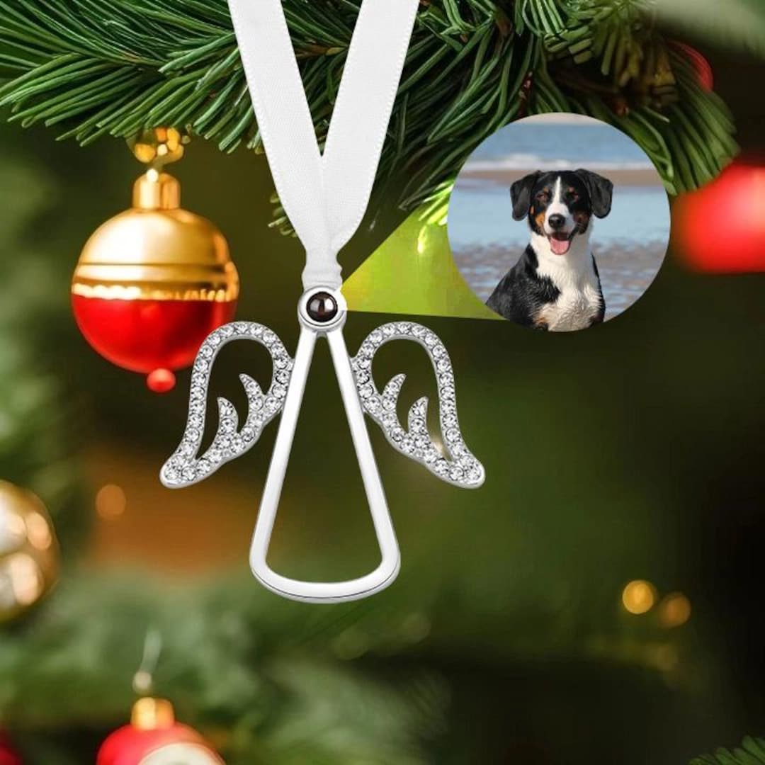 Personalized Angel Wings Photo Projection Ornament • Custom Memorial ...
