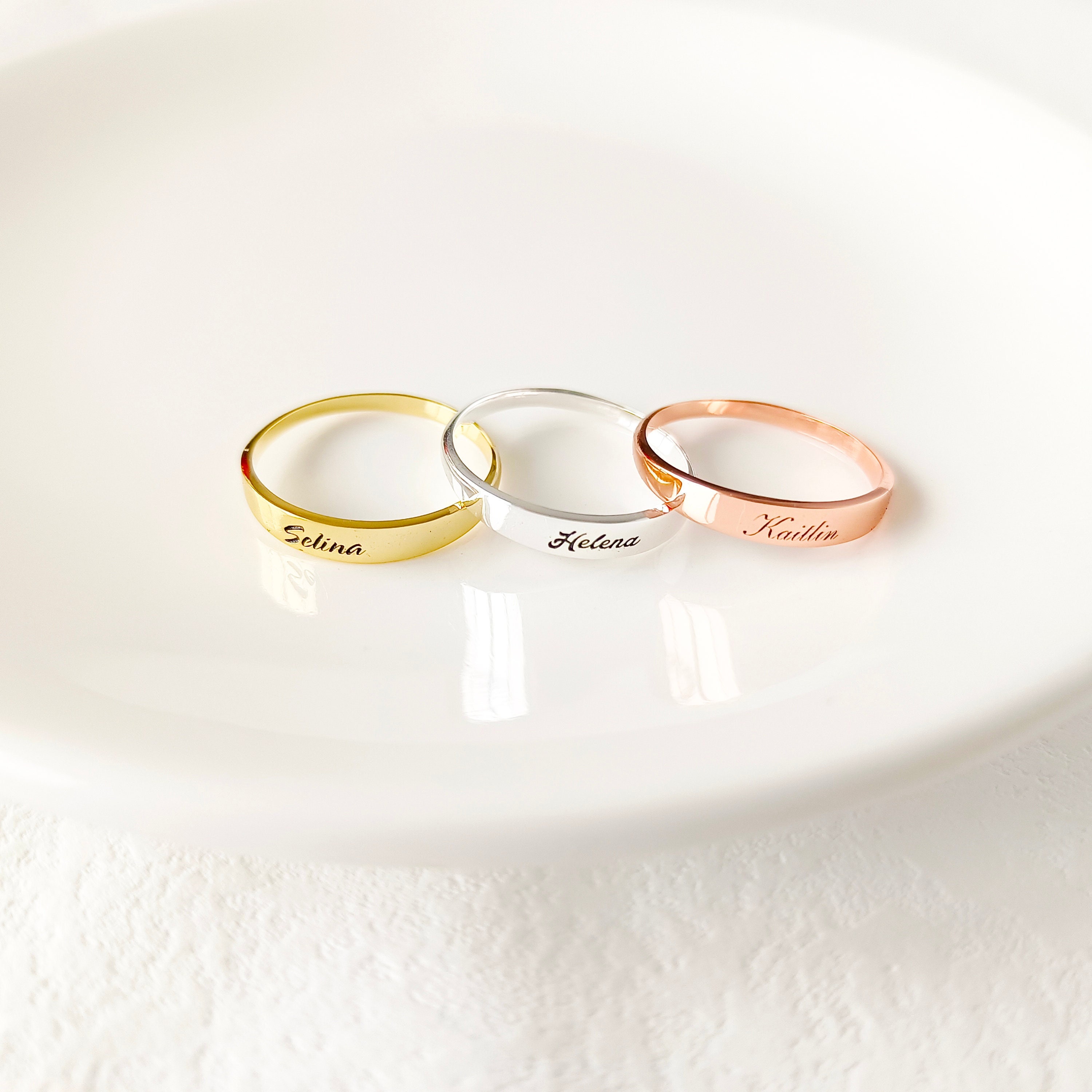 Personalized Rings Skinny Custom Rings Name Rings | Etsy