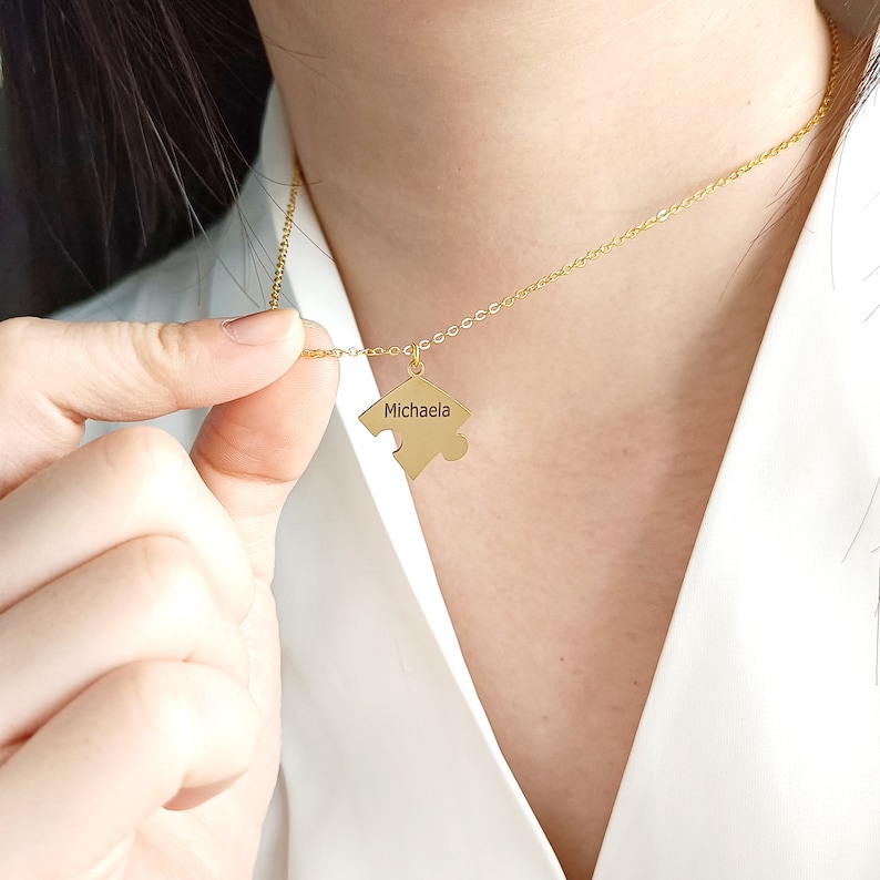 Personalized Puzzle Necklace·puzzle Necklace for Friends·couple ...