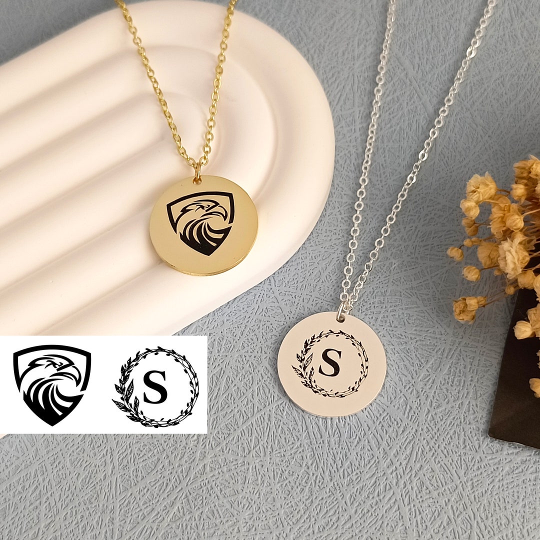 Personalized Logo Necklace • Custom Logo Necklace • Logo Necklace Charm ...