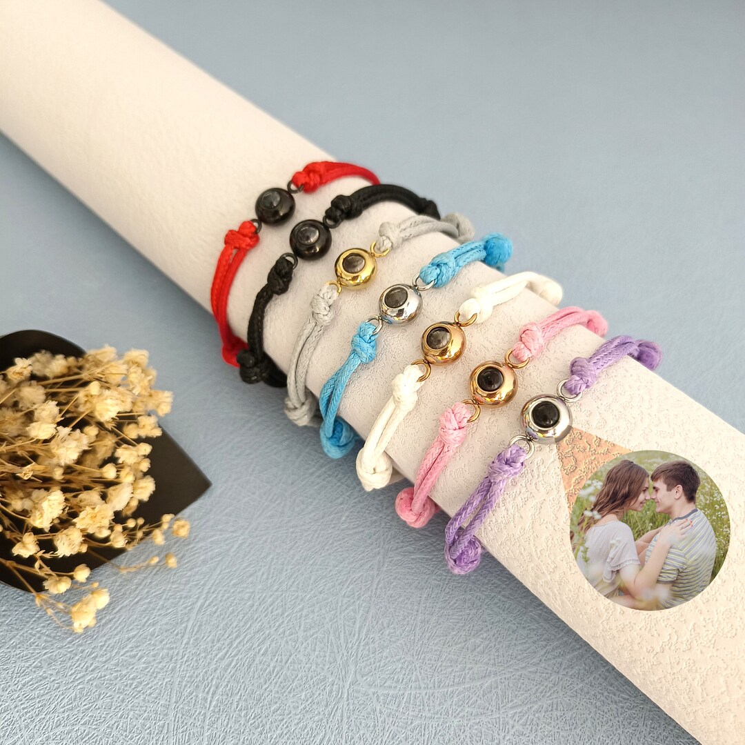Personalized Photo Projection Bracelet • Handmade Braided Rope Bracelet ...