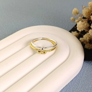 Personalized Stacking Ring • Stackable Ring • Initial Ring • Silver ...