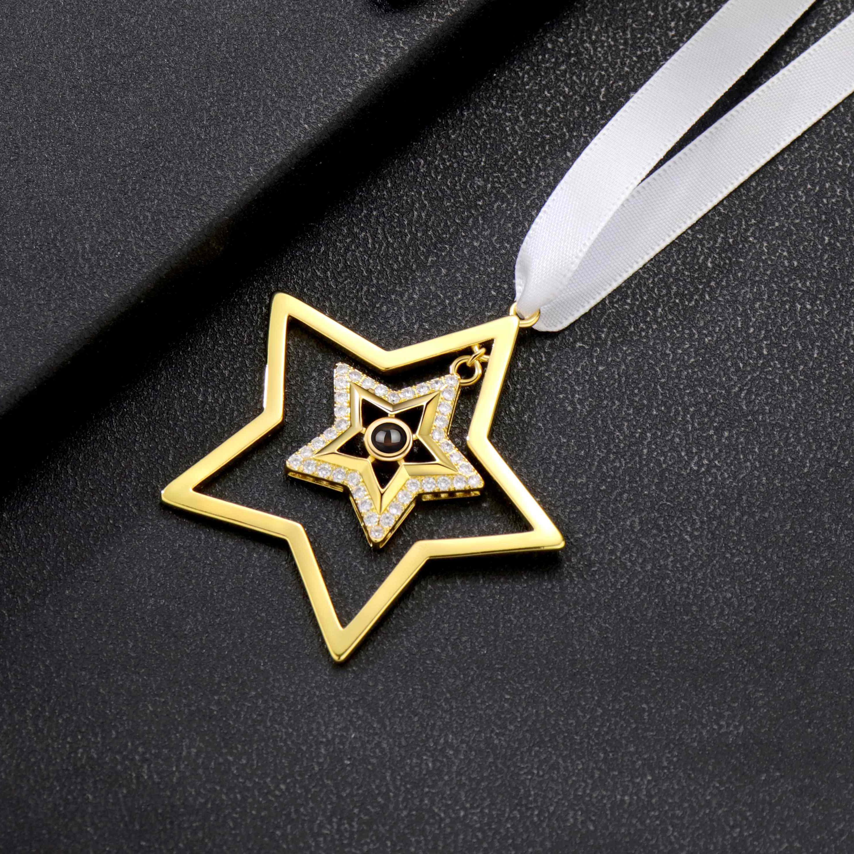 Custom Projection Photo Star Decoration,christmas Tree Star Ornament ...