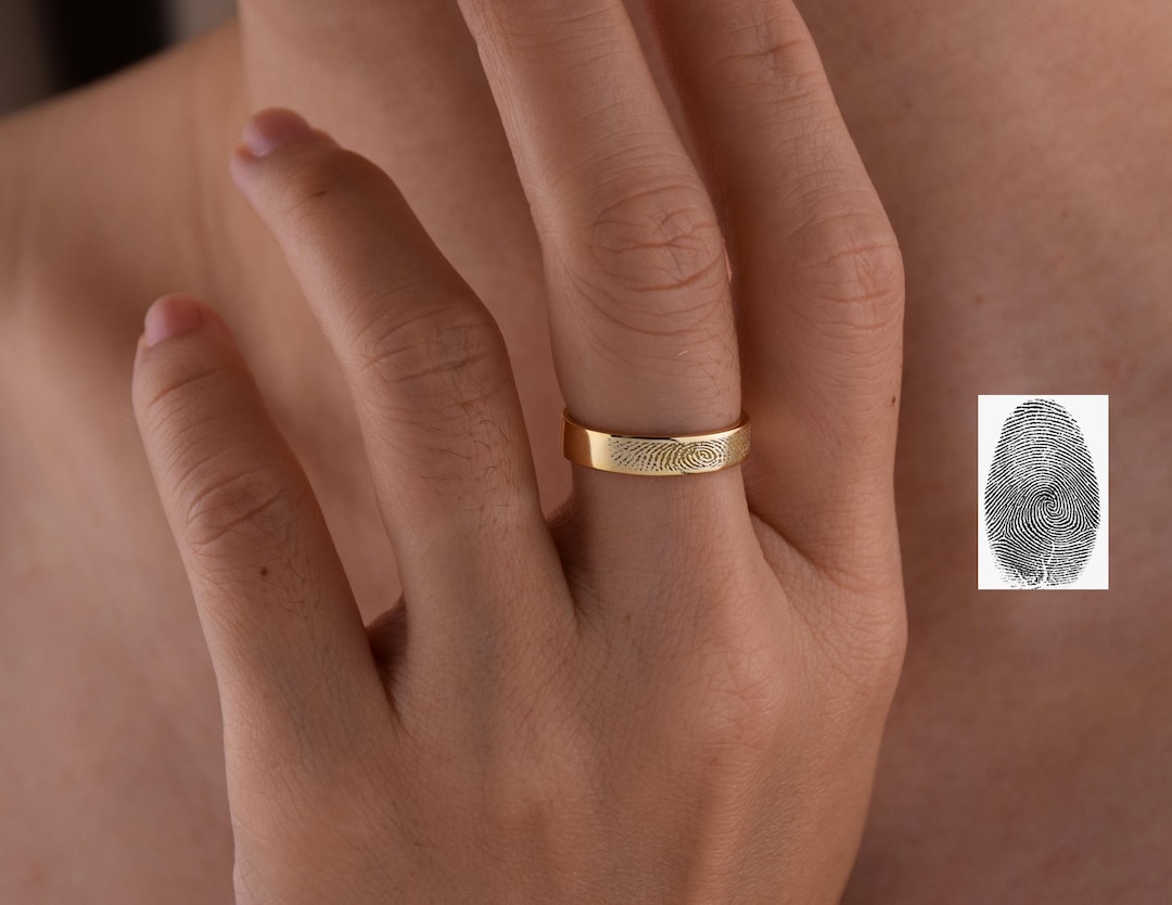 Actual Fingerprint Ring • Fingerprint Band Ring • Personalized ...