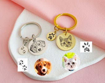Dog Print Keychains | Etsy