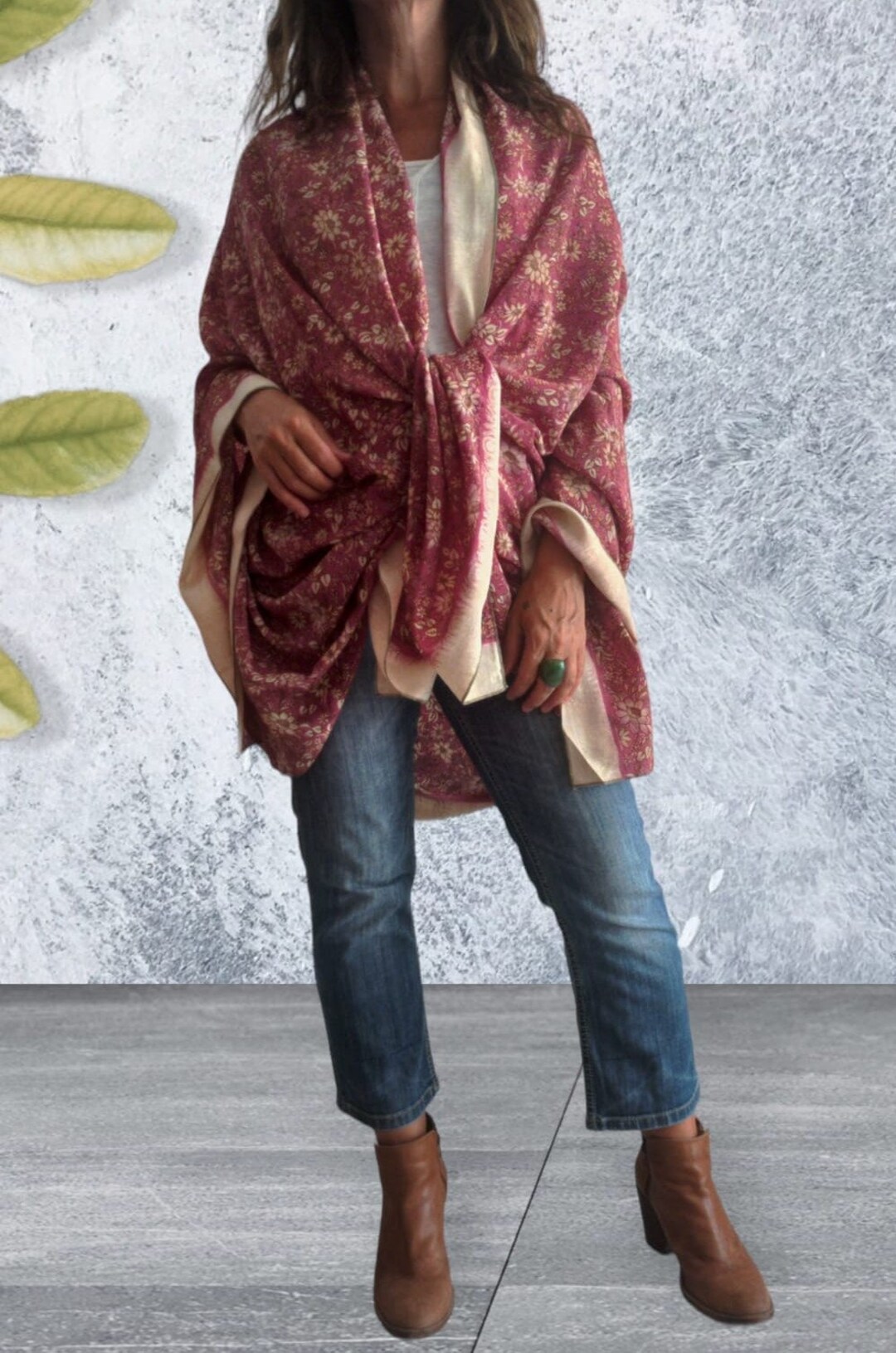 Large Sari Shawl Oversized Scarf Sari Fabric Upcycled Reused - Etsy