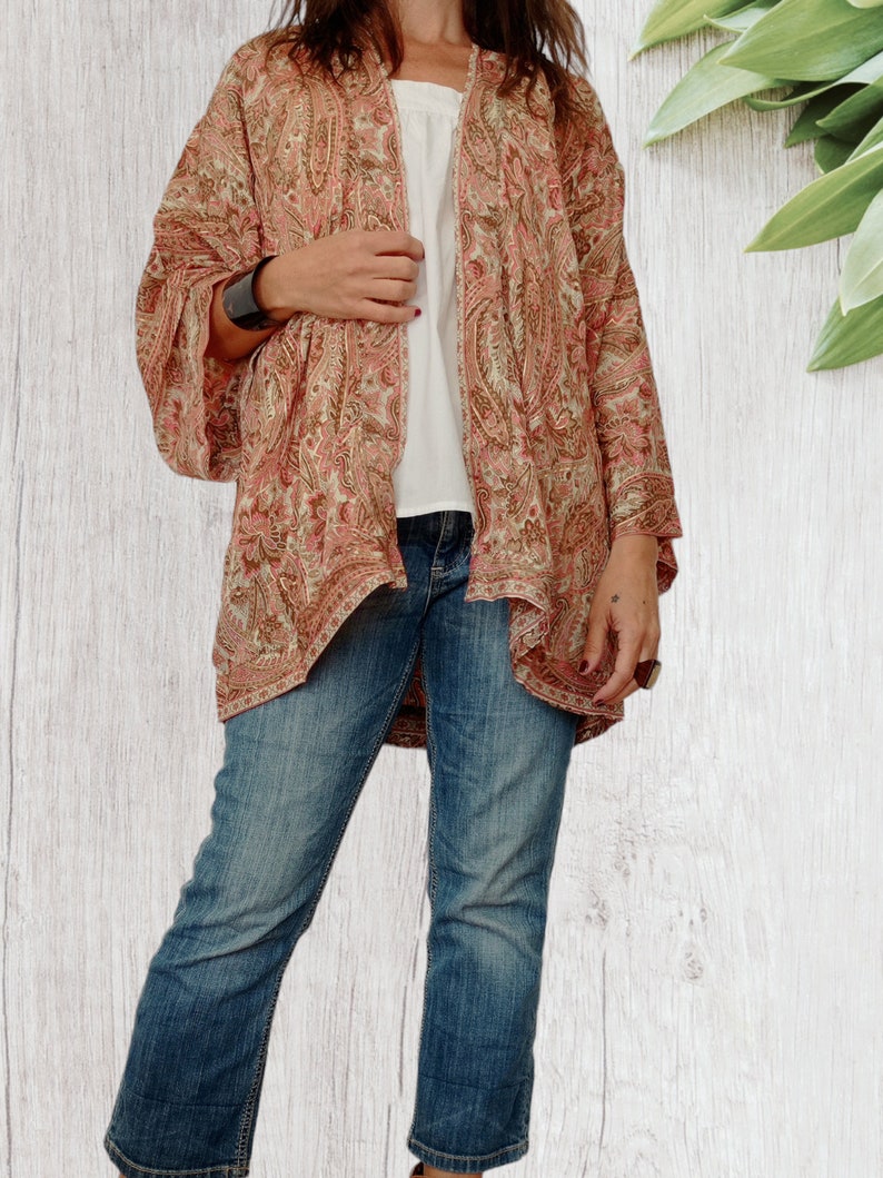 Short Kimono Jacket. Short Kimono Robe. Bohemian Jacket for Women. - Etsy