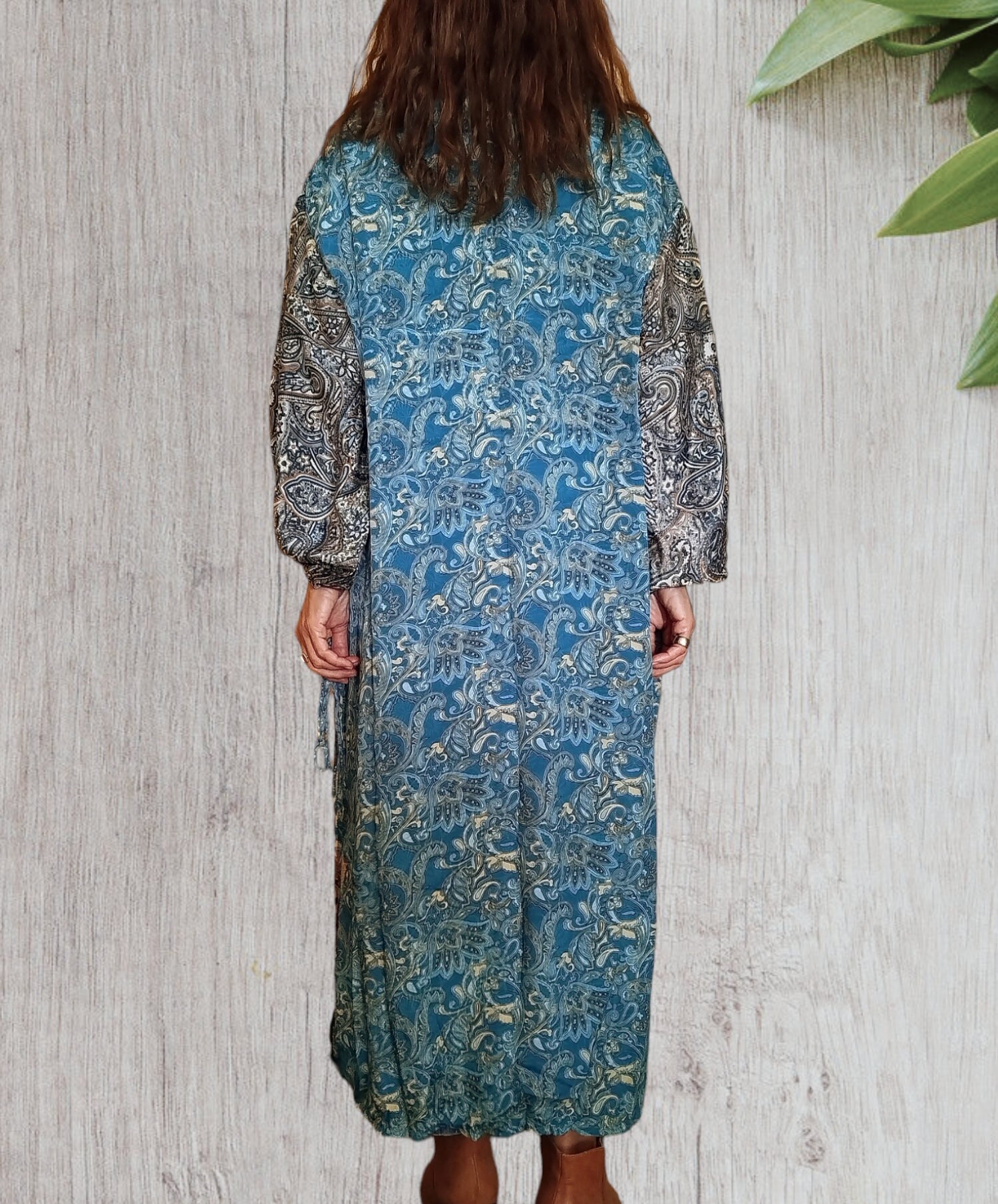 Long Patchwork Kimono Robe. Bohemian Kimono. Patchwork Kimono Jacket ...