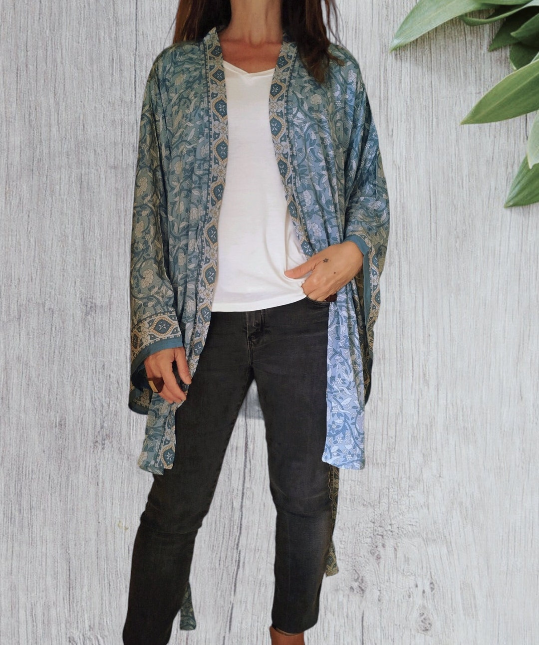 Short Kimono Jacket. Short Kimono Robe. Bohemian Jacket for Women. - Etsy