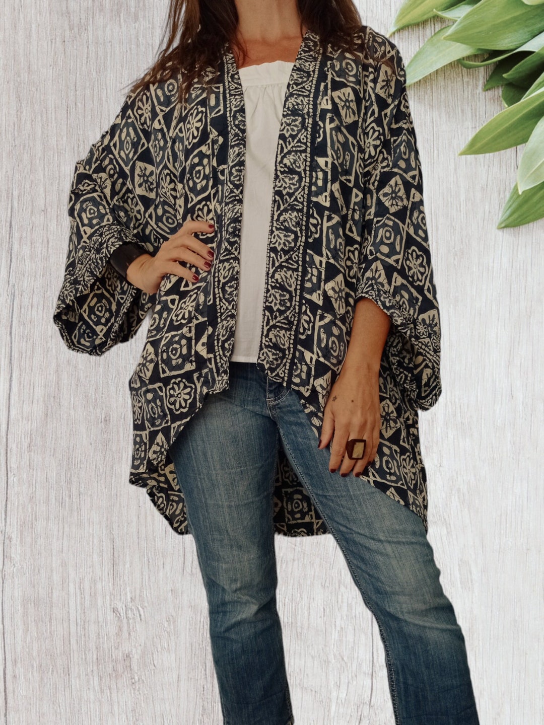 Short Kimono Jacket. Short Kimono Robe. Bohemian Jacket for Women. - Etsy