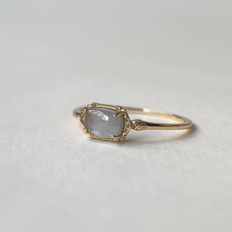 Natural Labradorite Rings Gold Vintage Unique Sterling Silver - Etsy