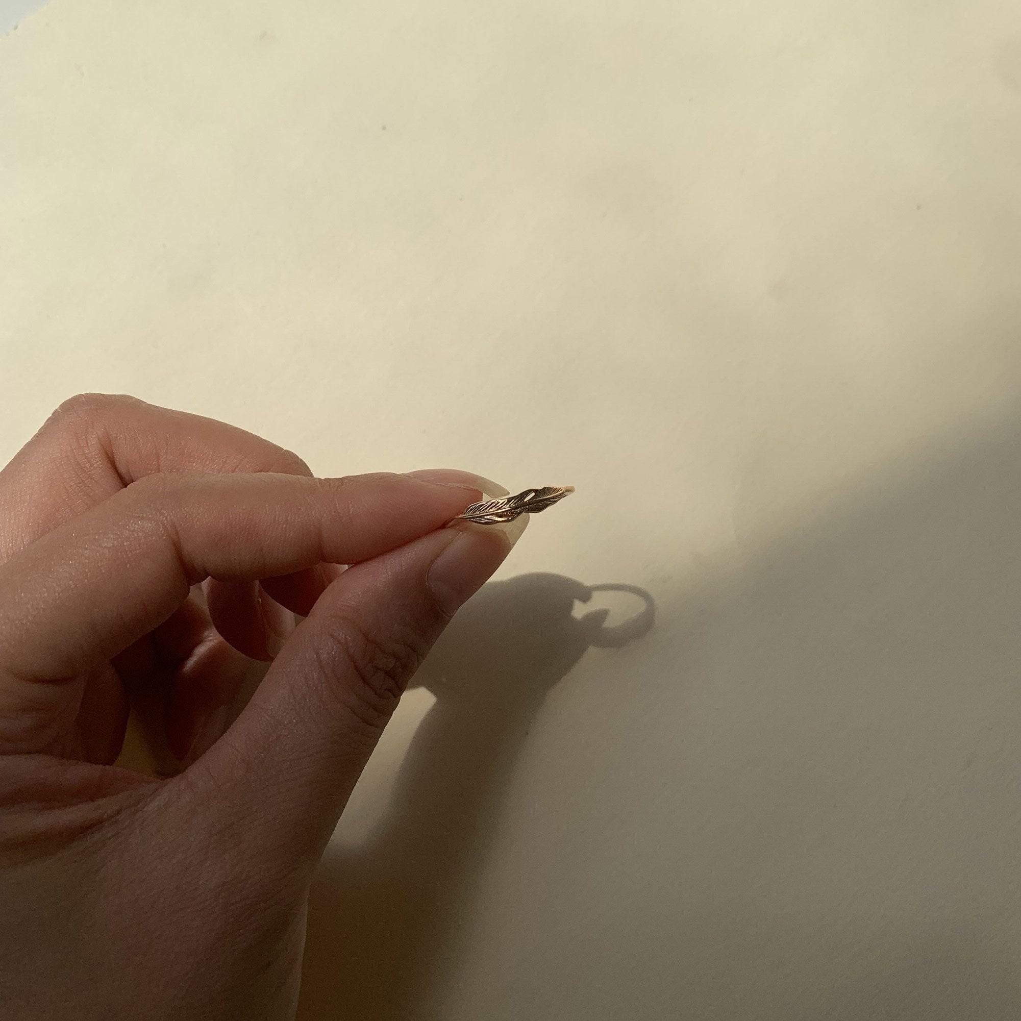 Dainty Feather Ring Gold Sterling Silver Simple Everyday Rings - Etsy