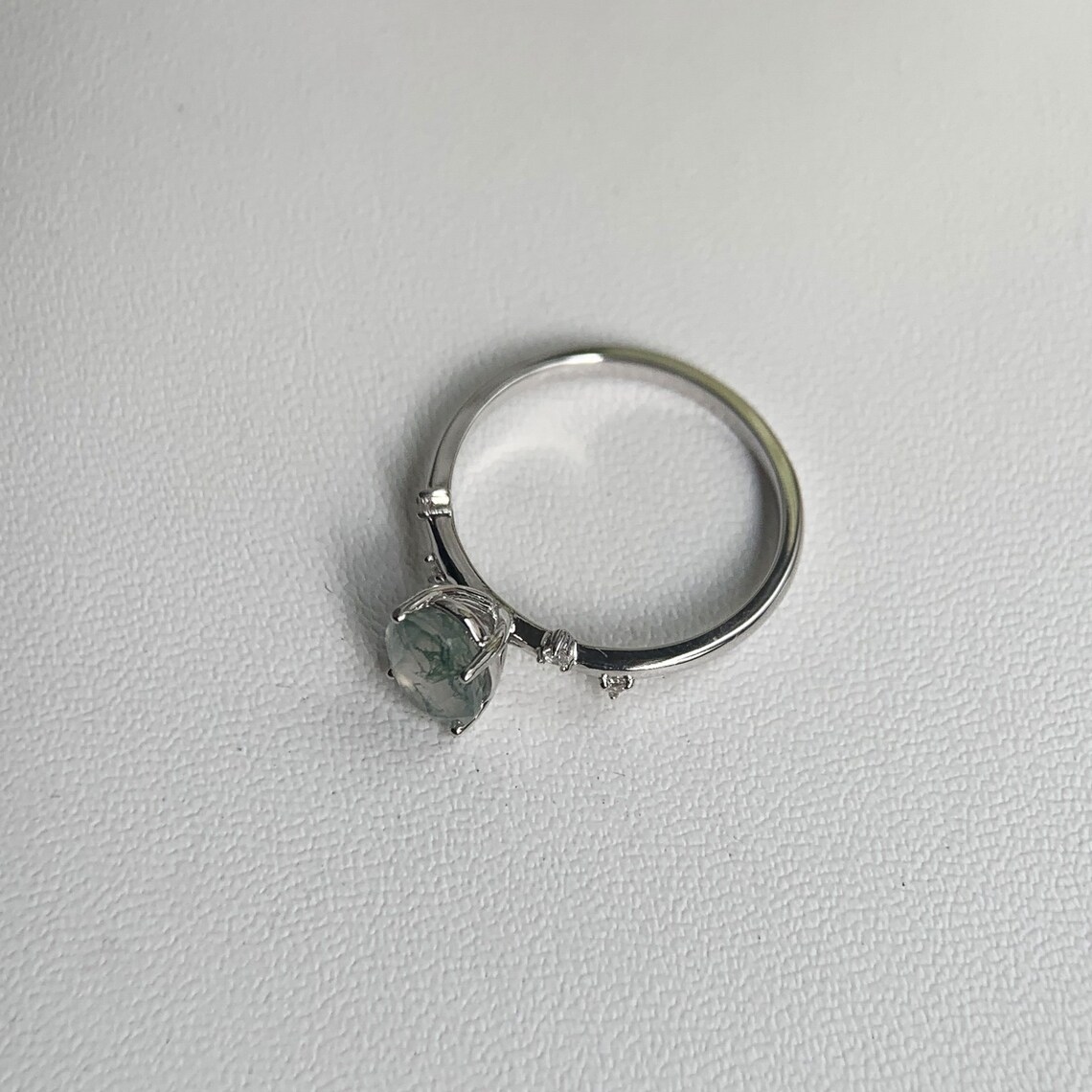 Moss Agate Ring Sterling Silver Oval Natural Green Gemstone - Etsy